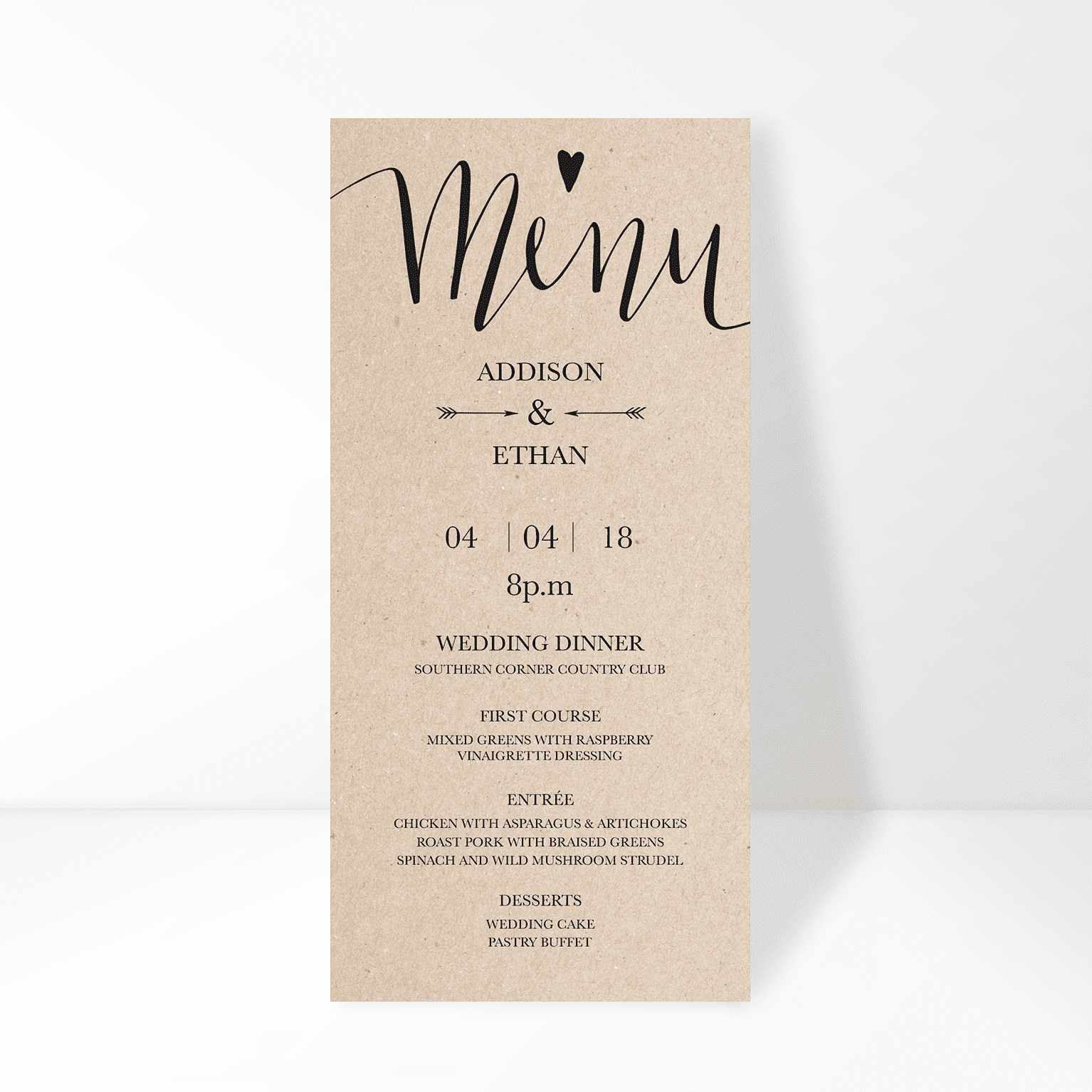 27 Creative Wedding Menu Card Ideas | VistaPrint US